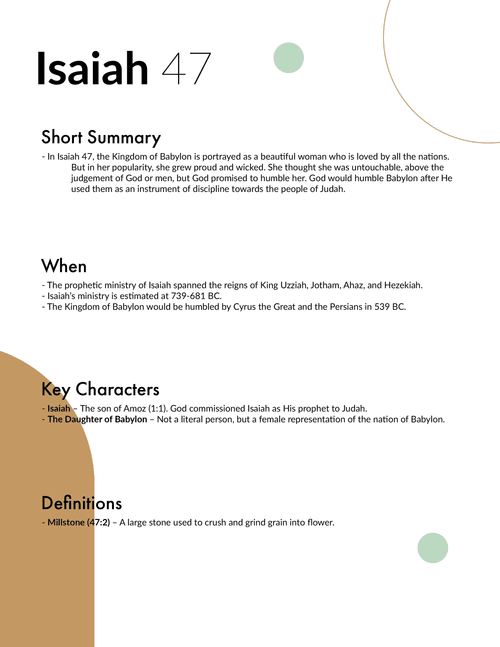 Isaiah 47 - Bible Study in 5 Minutes — 2BeLikeChrist