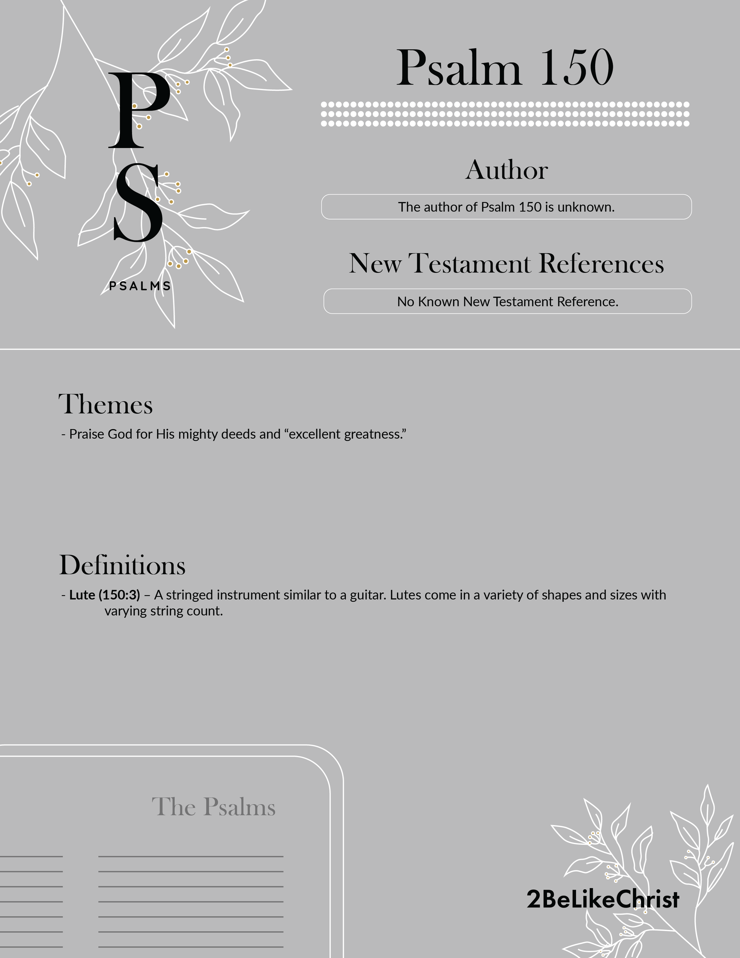 Psalm 150 Summary - 5 Minute Bible Study — 2BeLikeChrist