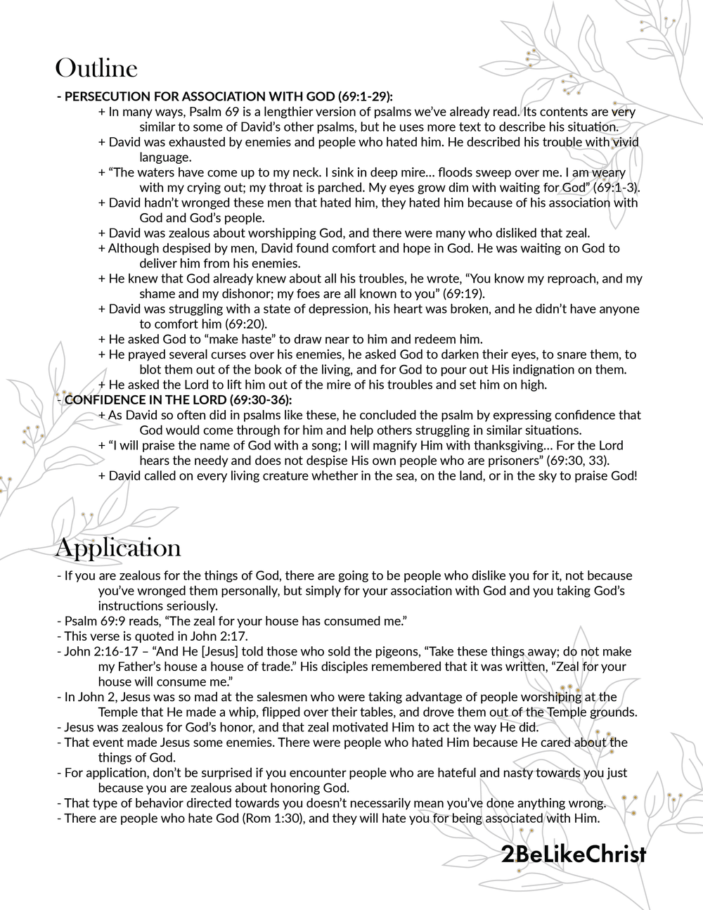 Psalm 69 Summary - 5 Minute Bible Study — 2BeLikeChrist