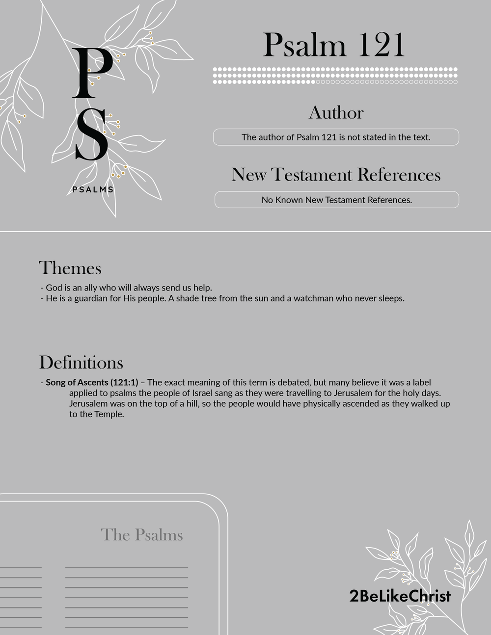 Psalm 121 Summary 5 Minute Bible Study 2belikechrist