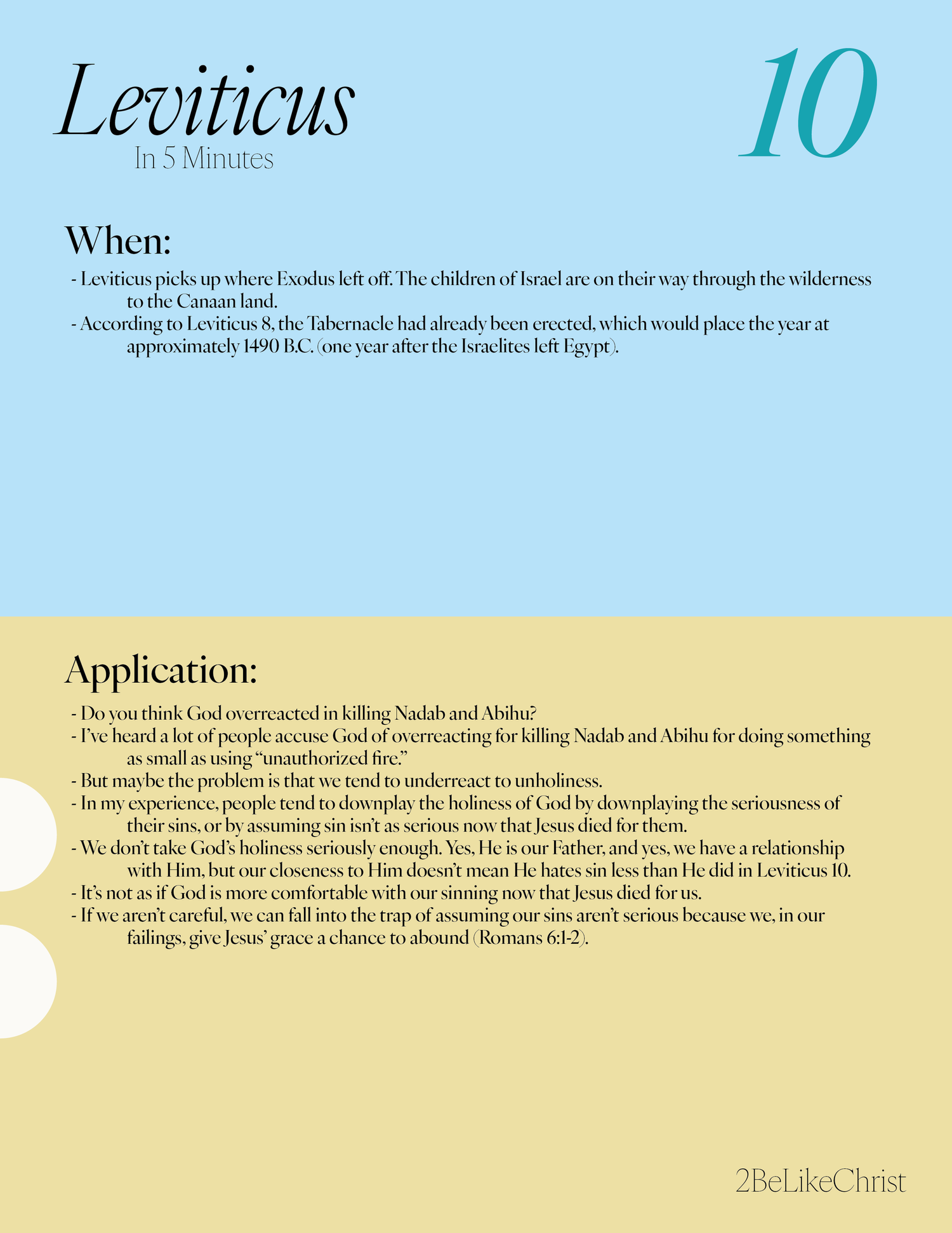 Leviticus 10 Summary: A Short Breakdown in 5 Minutes — 2BeLikeChrist