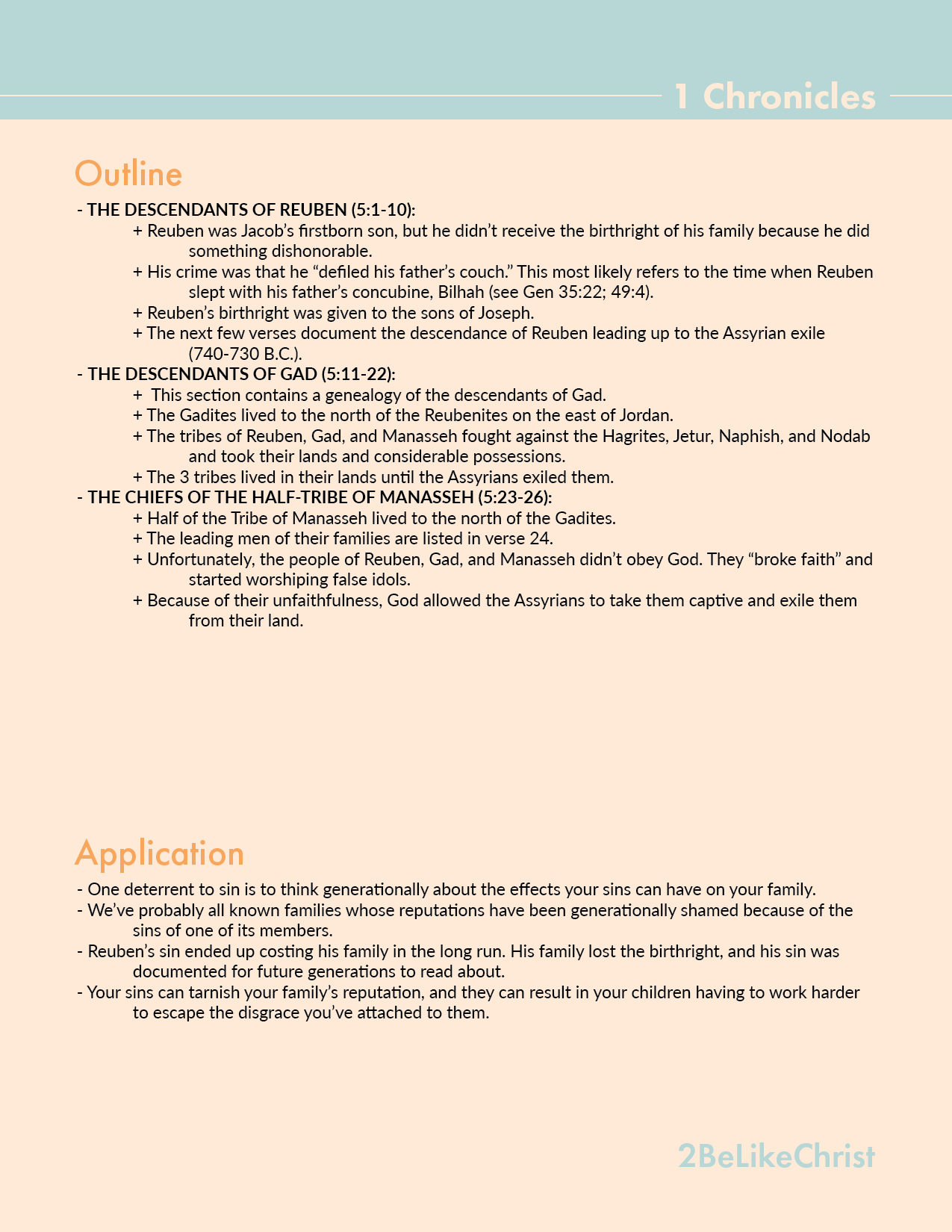 1 Chronicles 5 Explained - 5 Minute Bible Study — 2BeLikeChrist