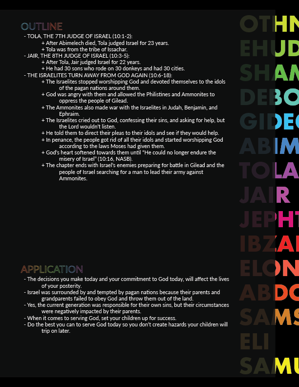 Judges 10 Summary - 5 Minute Bible Study — 2BeLikeChrist