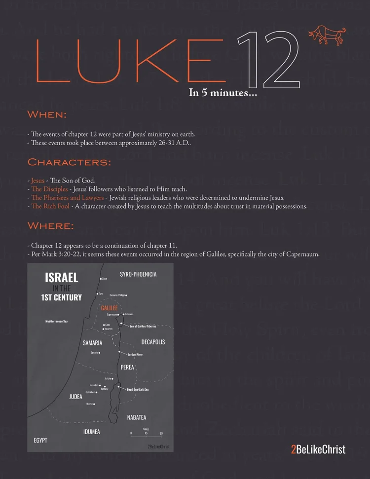 Luke 12 Summary - 5 Minute Bible Study — 2BeLikeChrist