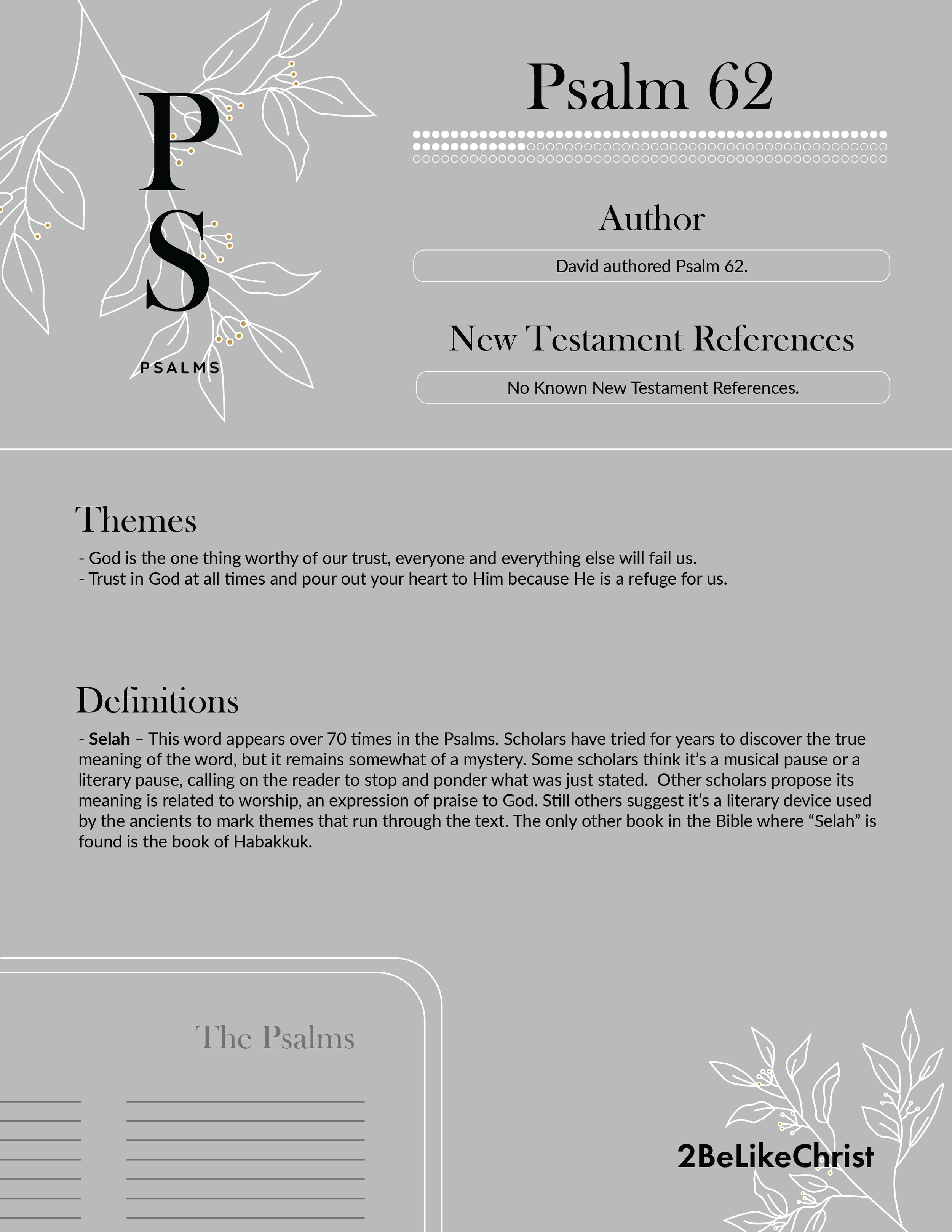 Psalm 62 Summary - 5 Minute Bible Study — 2BeLikeChrist