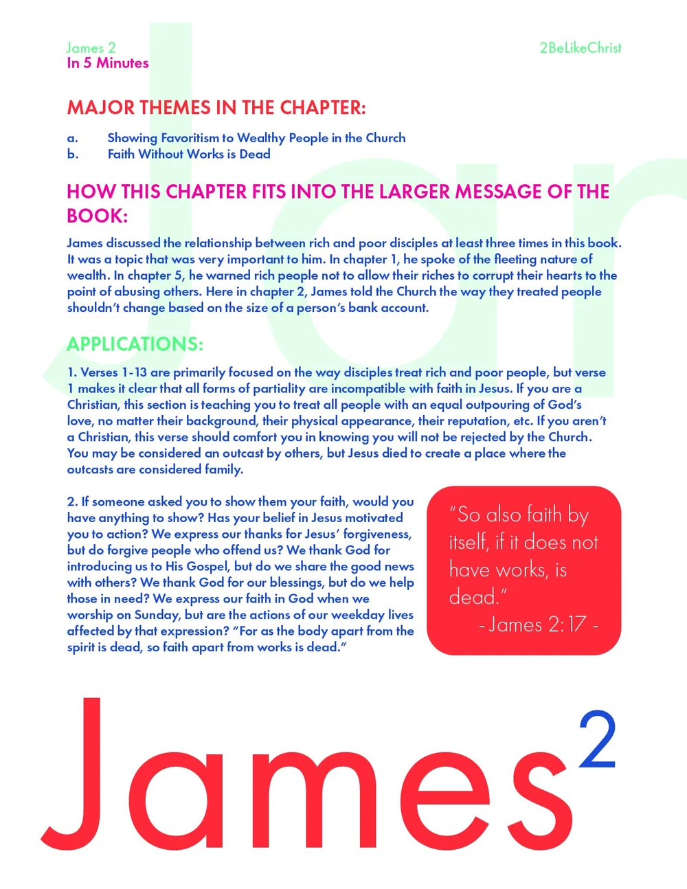 Summary of James 2 in 5 Minutes - Quick Bible Study — 2BeLikeChrist