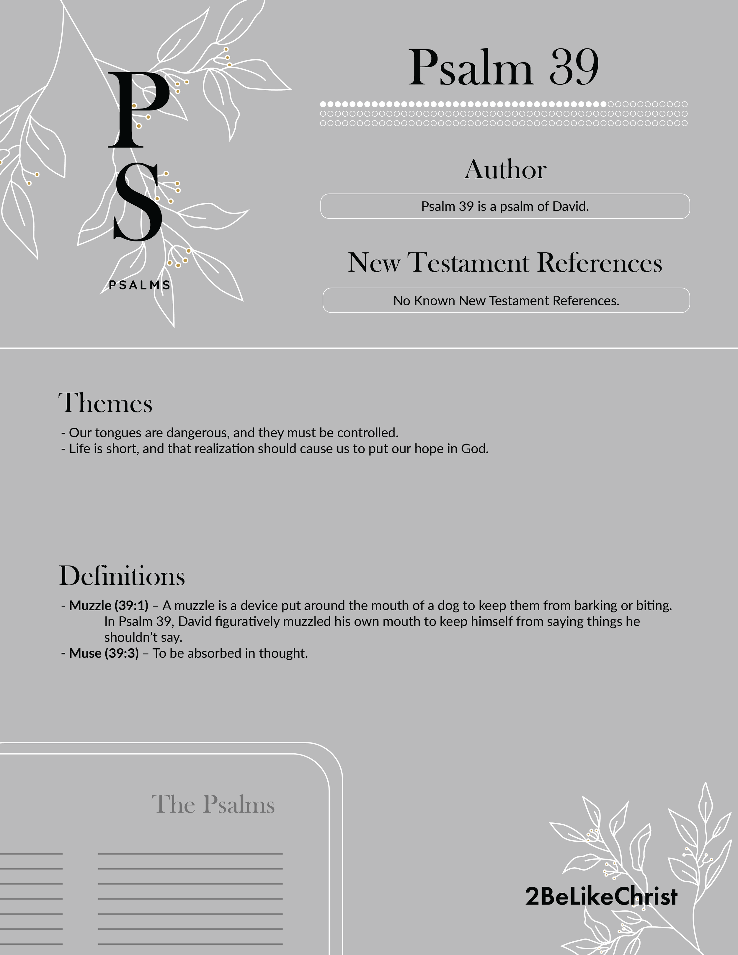 Psalm 39 Summary - 5 Minute Bible Study — 2BeLikeChrist