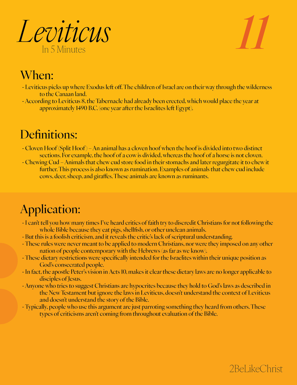 Leviticus 11 Summary: A Short Breakdown in 5 Minutes — 2BeLikeChrist