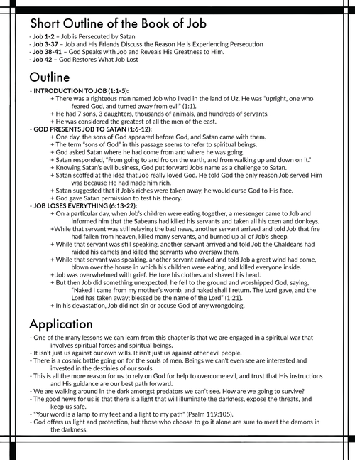 Job 1 Summary - 5 Minute Bible Study — 2BeLikeChrist