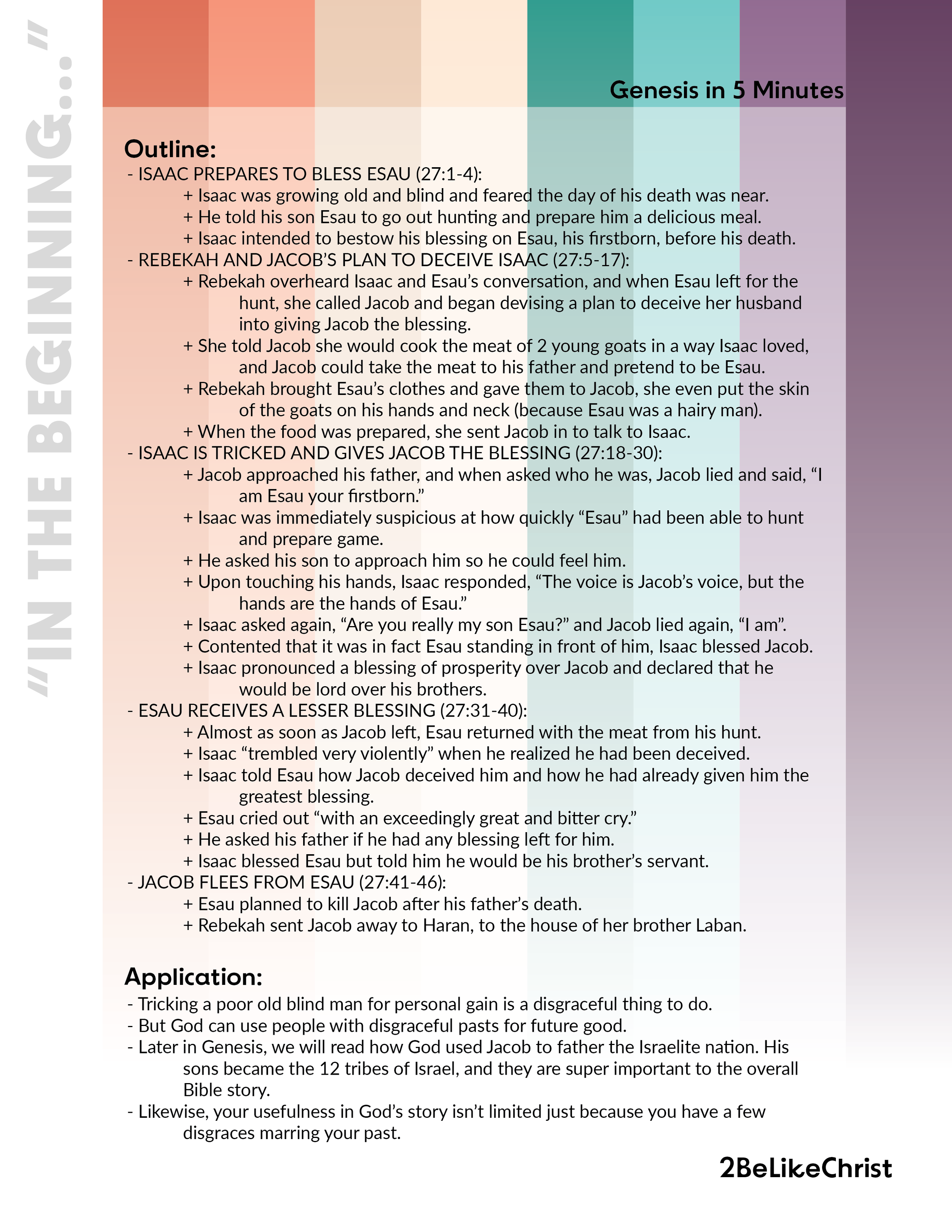 Genesis 27 Summary - 5 Minute Bible Study — 2BeLikeChrist