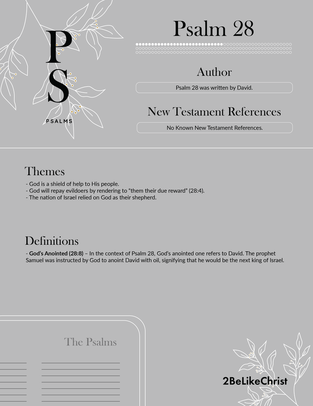 Psalm 28 Summary - 5 Minute Bible Study — 2BeLikeChrist