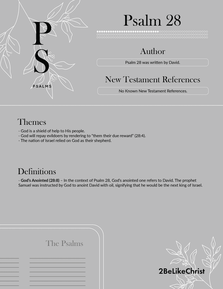 Psalm 28 Summary - 5 Minute Bible Study — 2BeLikeChrist