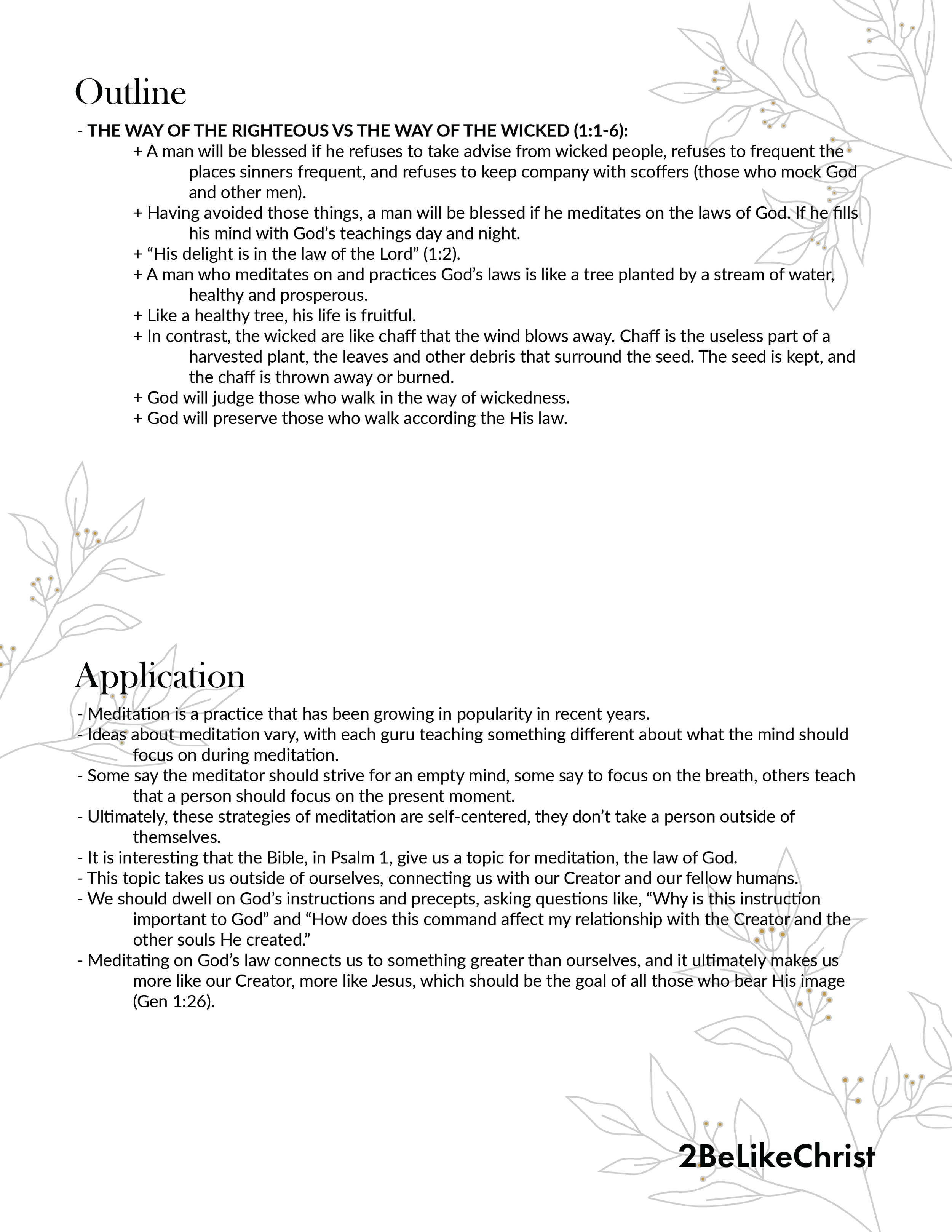 Psalm 1 Summary - 5 Minute Bible Study — 2BeLikeChrist