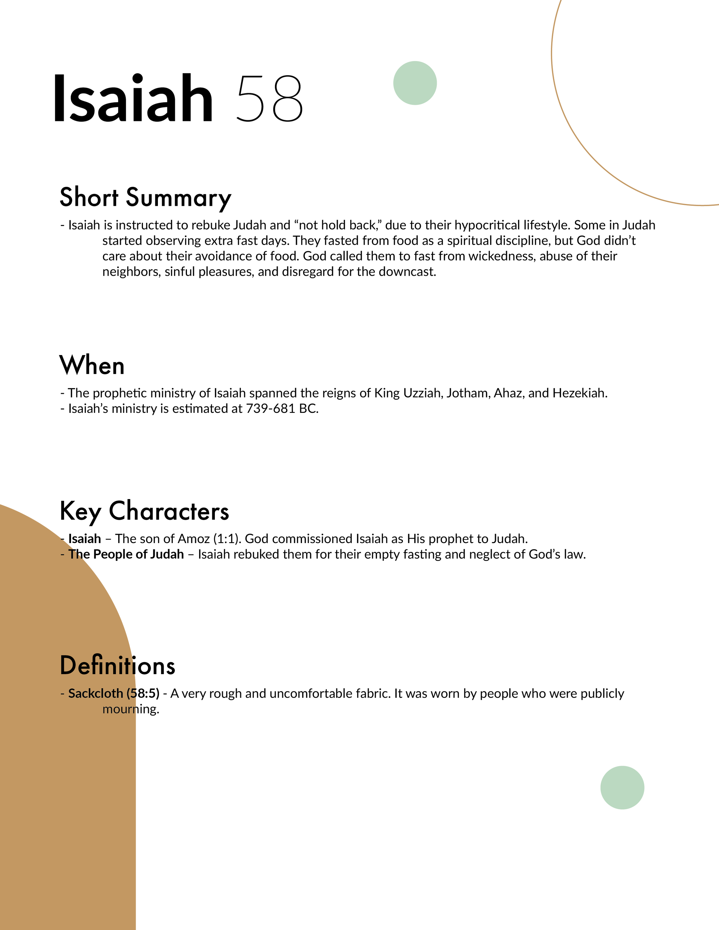 Isaiah 58 - Bible Study in 5 Minutes — 2BeLikeChrist