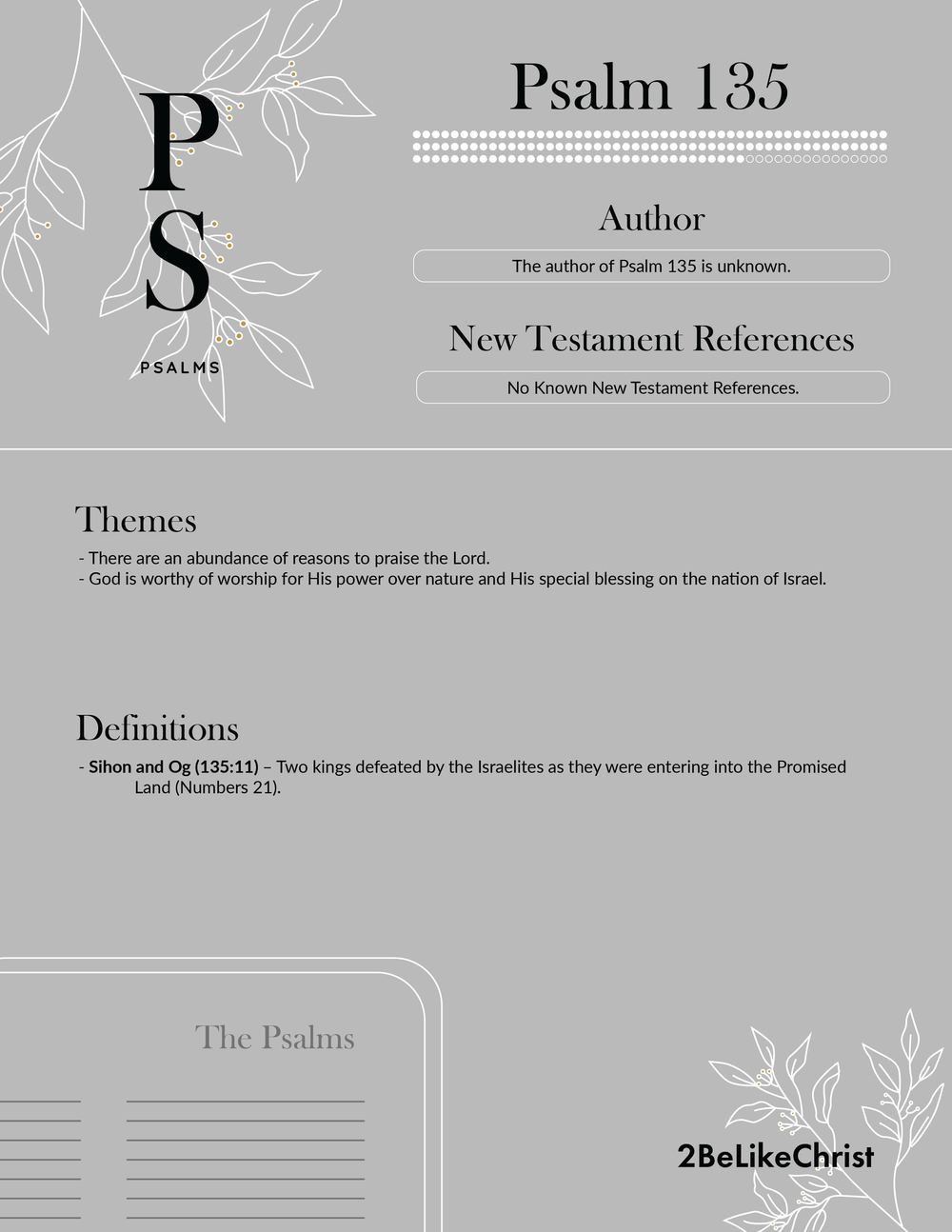 Psalm 135 Summary - 5 Minute Bible Study — 2BeLikeChrist