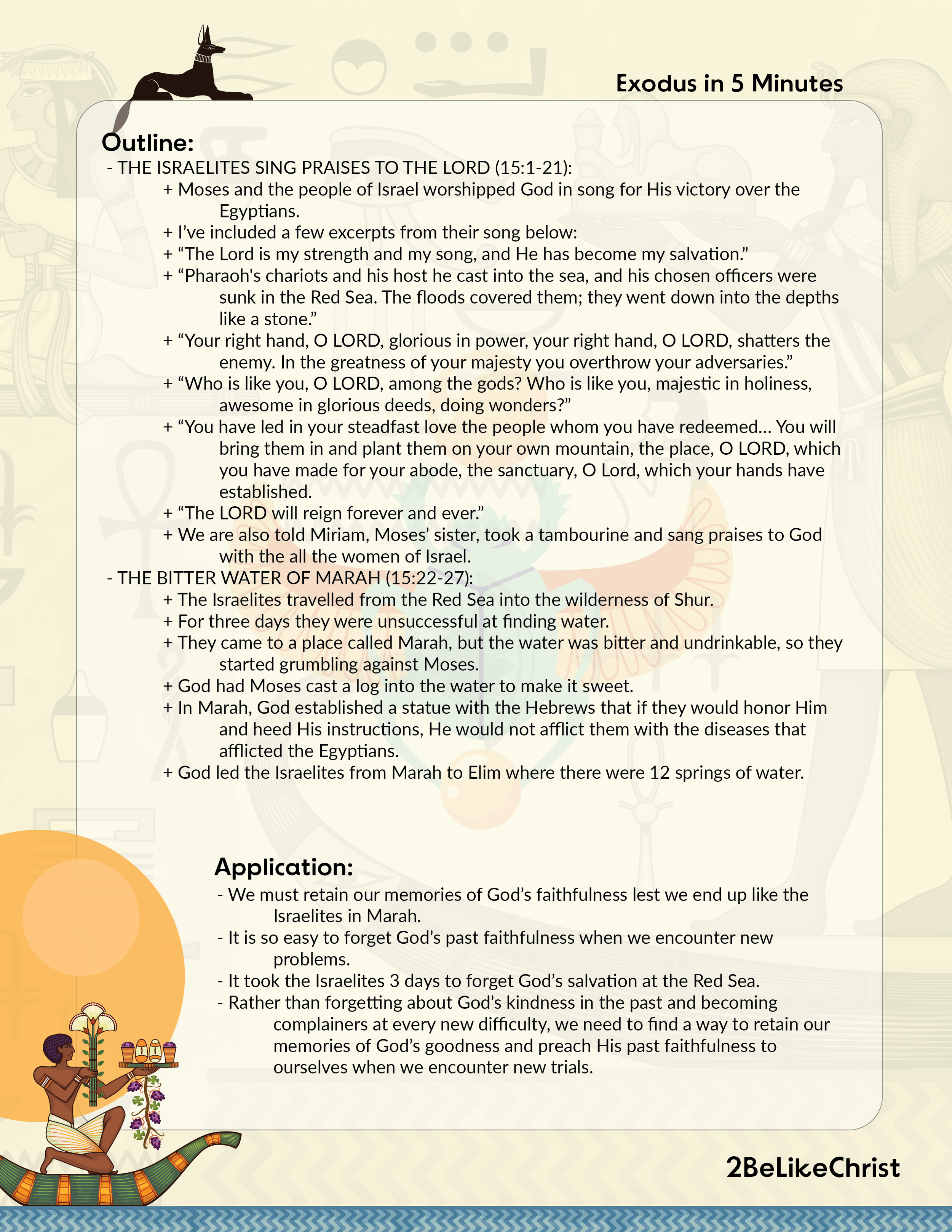 Exodus 15 Summary: A Concise Overview in 5 Minutes — 2BeLikeChrist