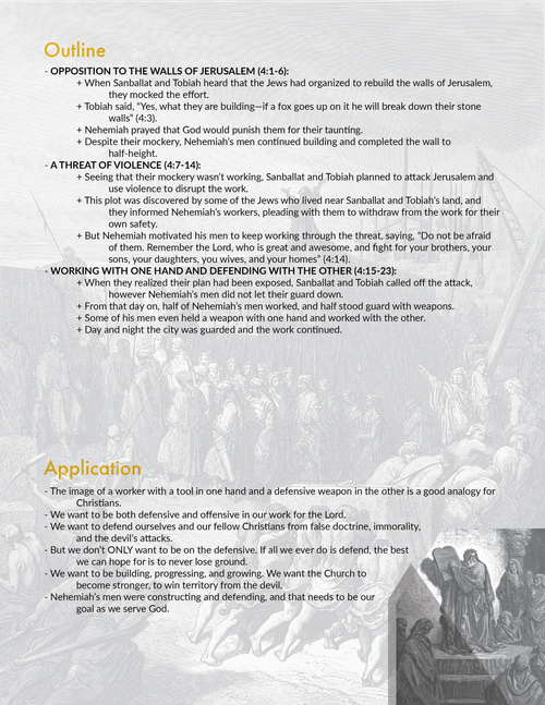 Nehemiah 4 Summary - 5 Minute Bible Study — 2BeLikeChrist