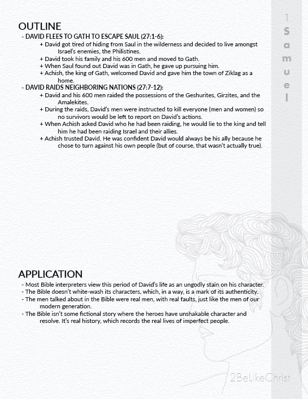1 Samuel 27 Summary - 5 Minute Bible Study — 2BeLikeChrist