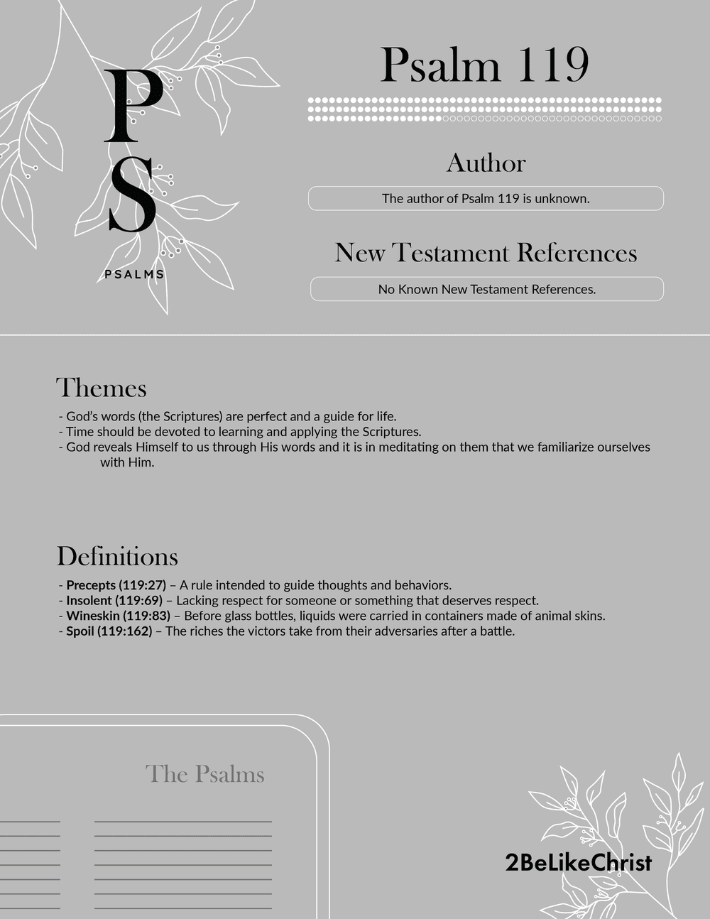 Psalm 119 Summary - 5 Minute Bible Study — 2BeLikeChrist