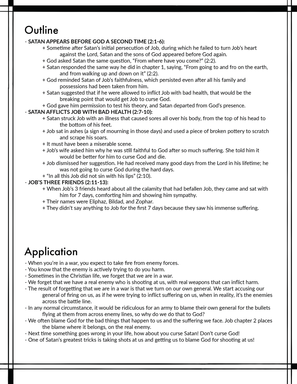 Job 2 Summary - 5 Minute Bible Study — 2BeLikeChrist