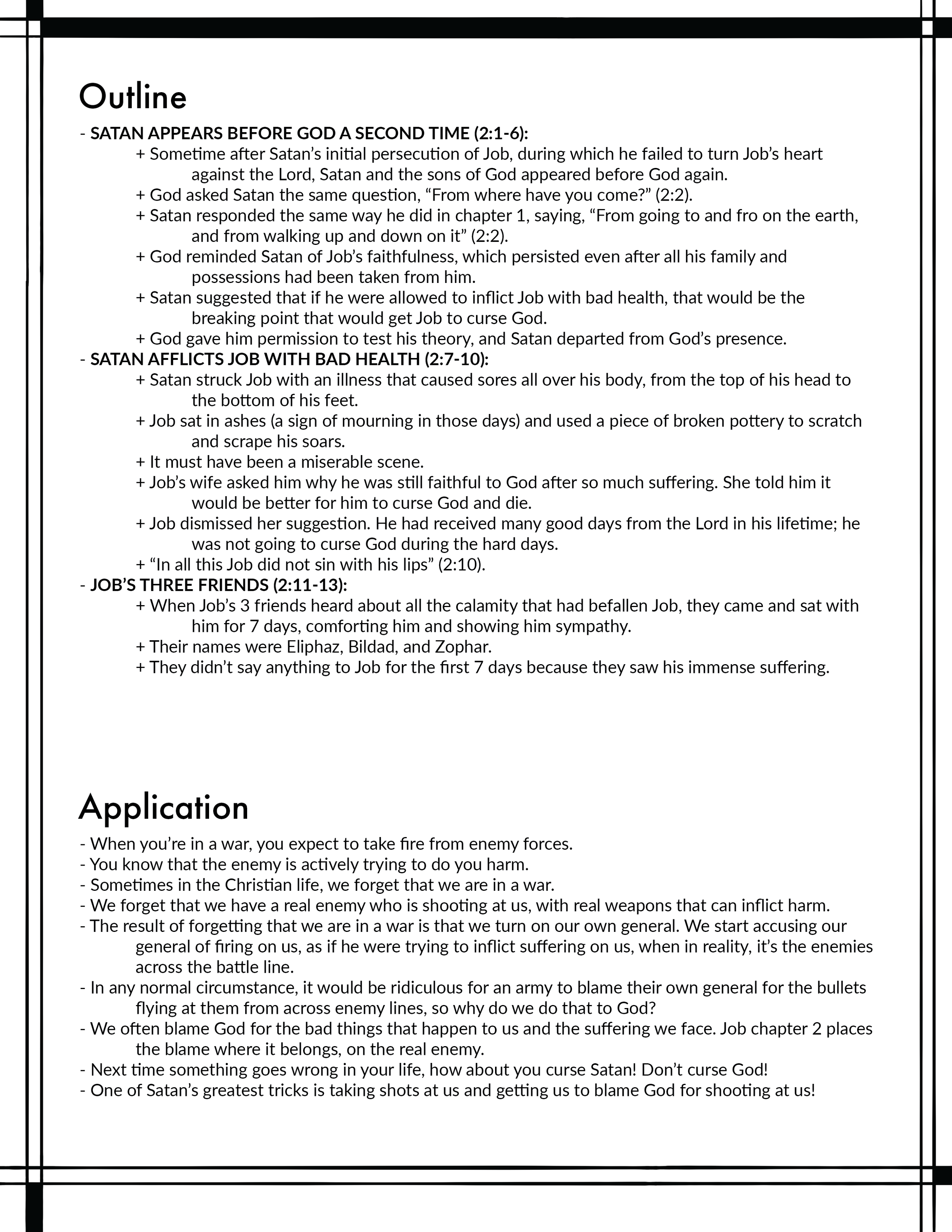 Job 2 Summary - 5 Minute Bible Study — 2BeLikeChrist
