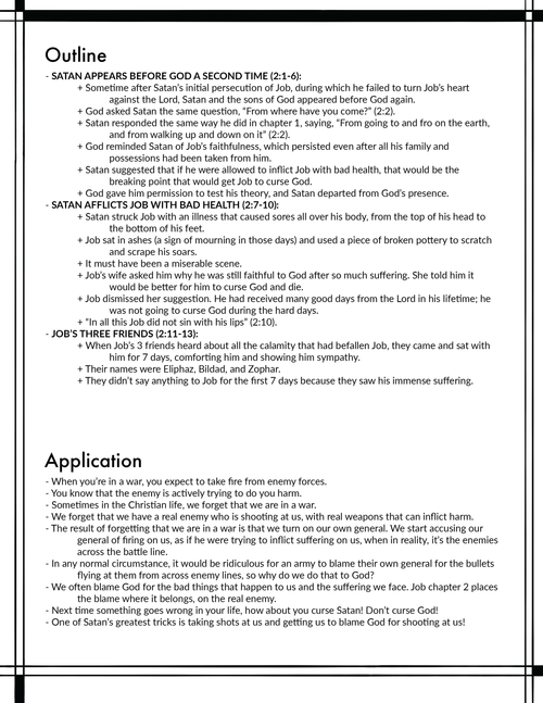 Job 2 Summary - 5 Minute Bible Study — 2BeLikeChrist