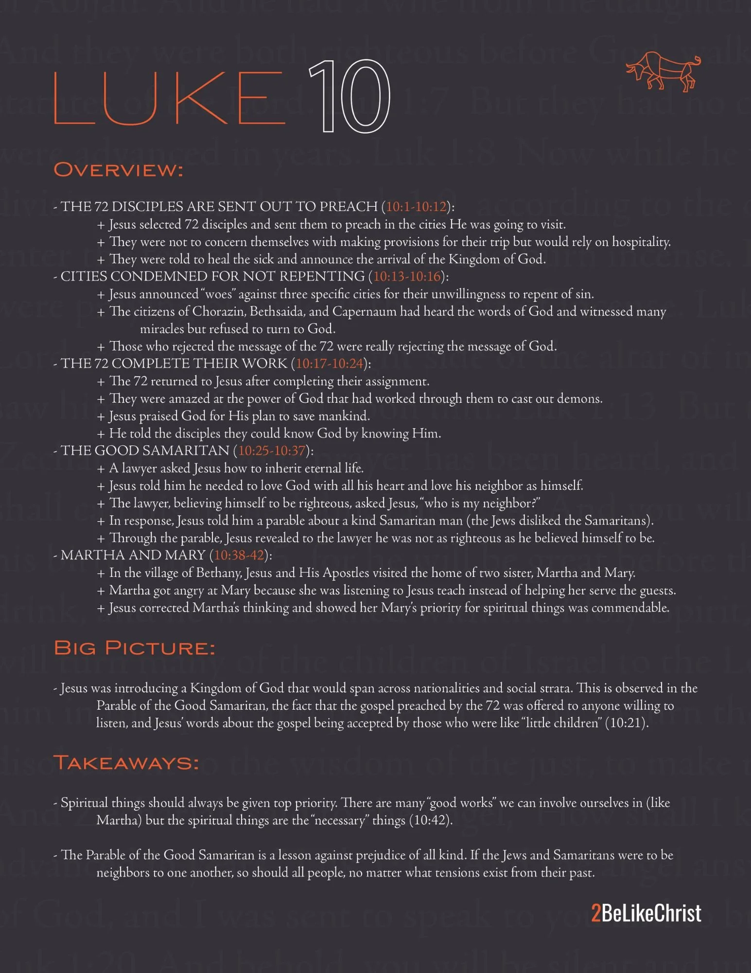 Luke 10 Summary - 5 Minute Bible Study — 2BeLikeChrist