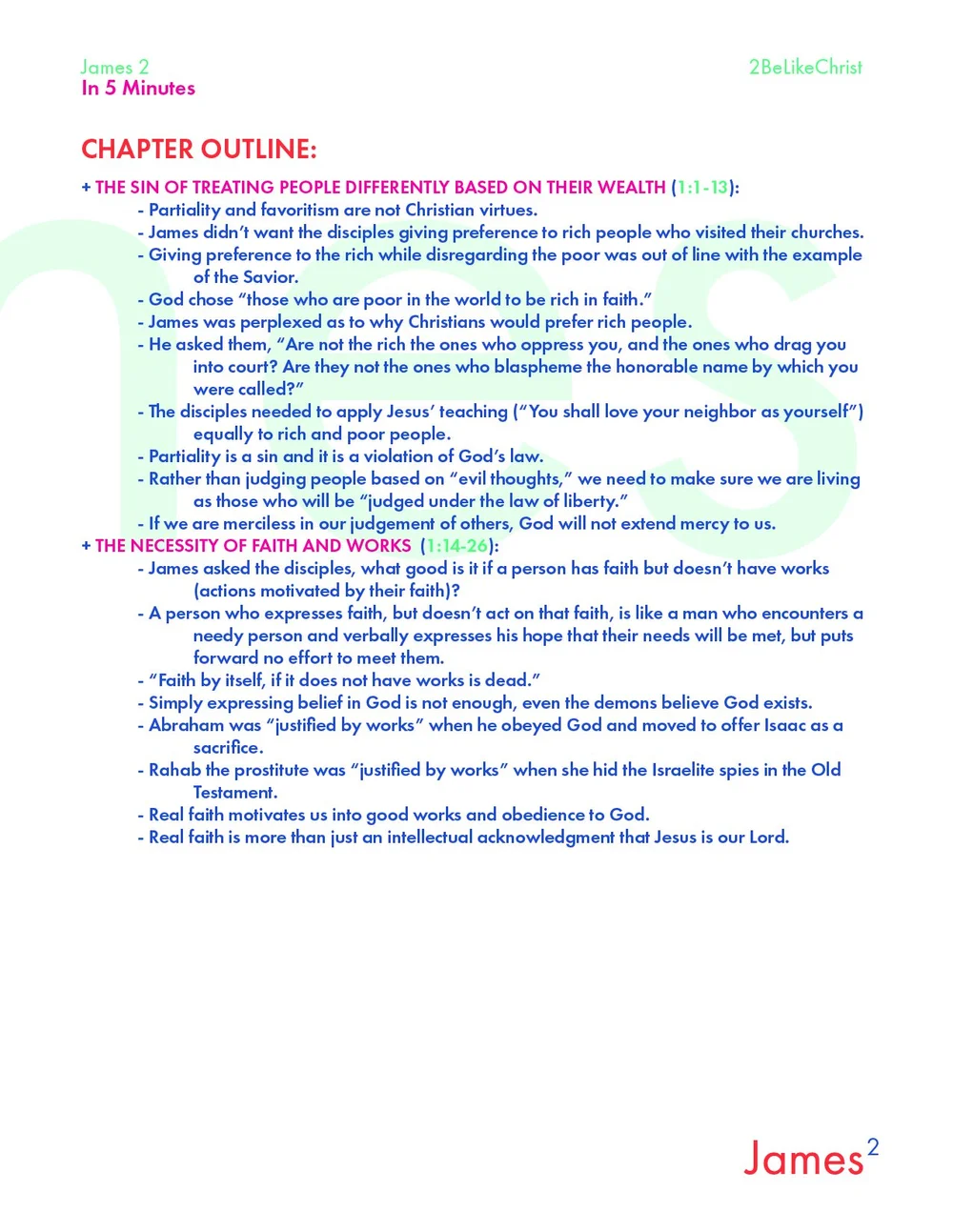 Summary of James 2 in 5 Minutes - Quick Bible Study — 2BeLikeChrist