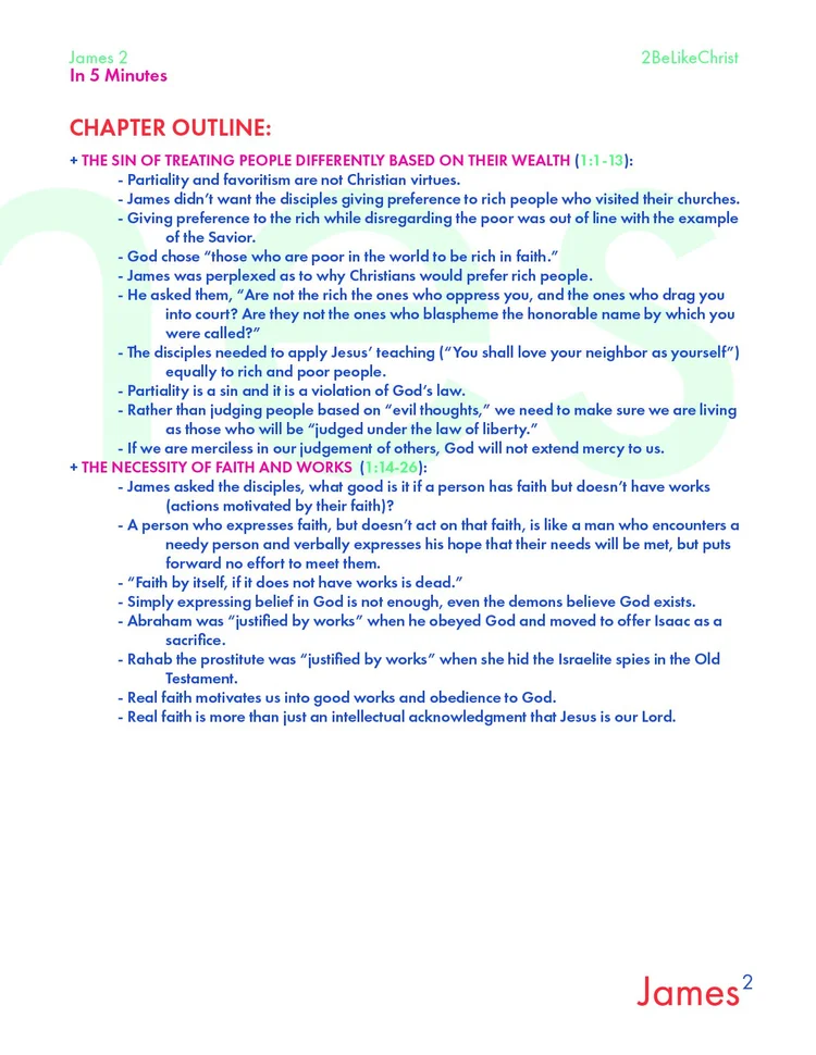 Summary of James 2 in 5 Minutes - Quick Bible Study — 2BeLikeChrist