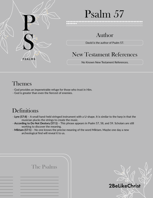 Psalm 57 Summary - 5 Minute Bible Study — 2BeLikeChrist