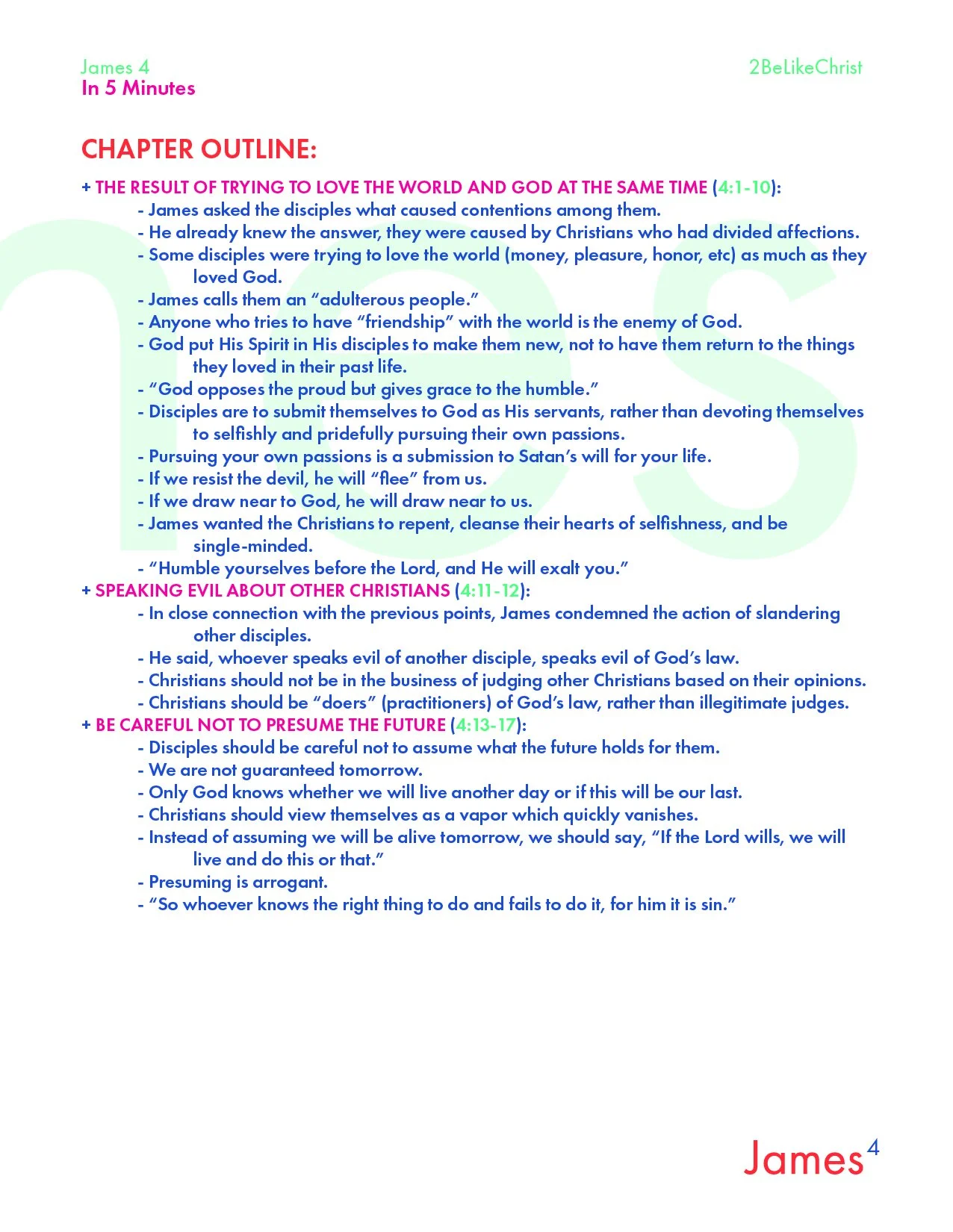 Summary of James 4 in 5 Minutes - Quick Bible Study — 2BeLikeChrist