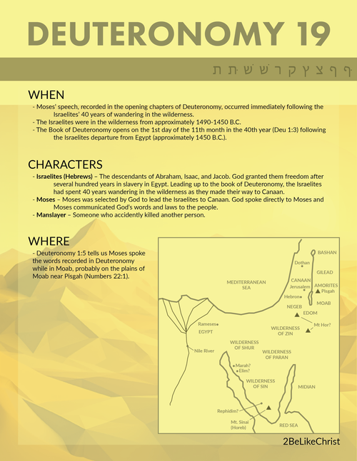 Deuteronomy 19 Summary - 5 Minute Bible Study — 2BeLikeChrist