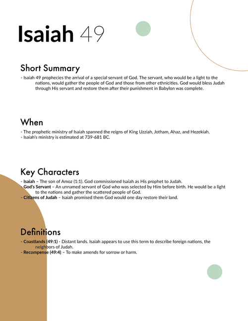Isaiah 49 - Bible Study in 5 Minutes — 2BeLikeChrist