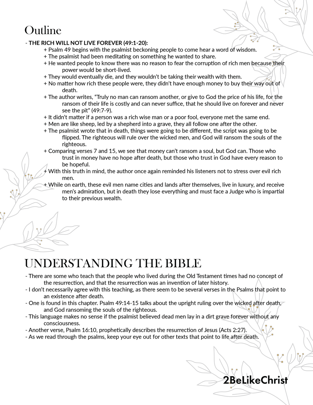 Psalm 49 Summary - 5 Minute Bible Study — 2BeLikeChrist