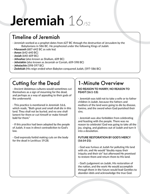 Jeremiah 16 - Bible Study, Explanation, and Application — 2BeLikeChrist