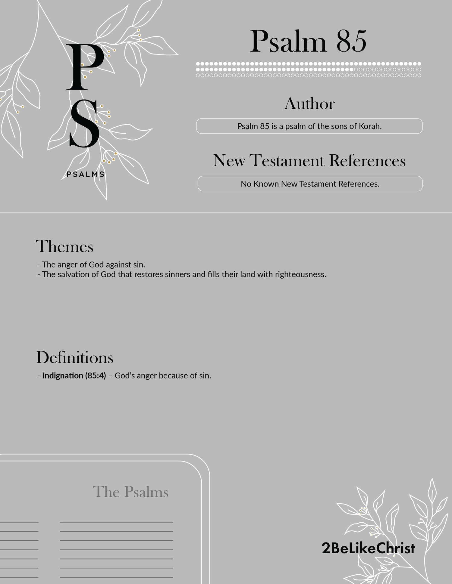 Psalm 85 Summary - 5 Minute Bible Study — 2BeLikeChrist