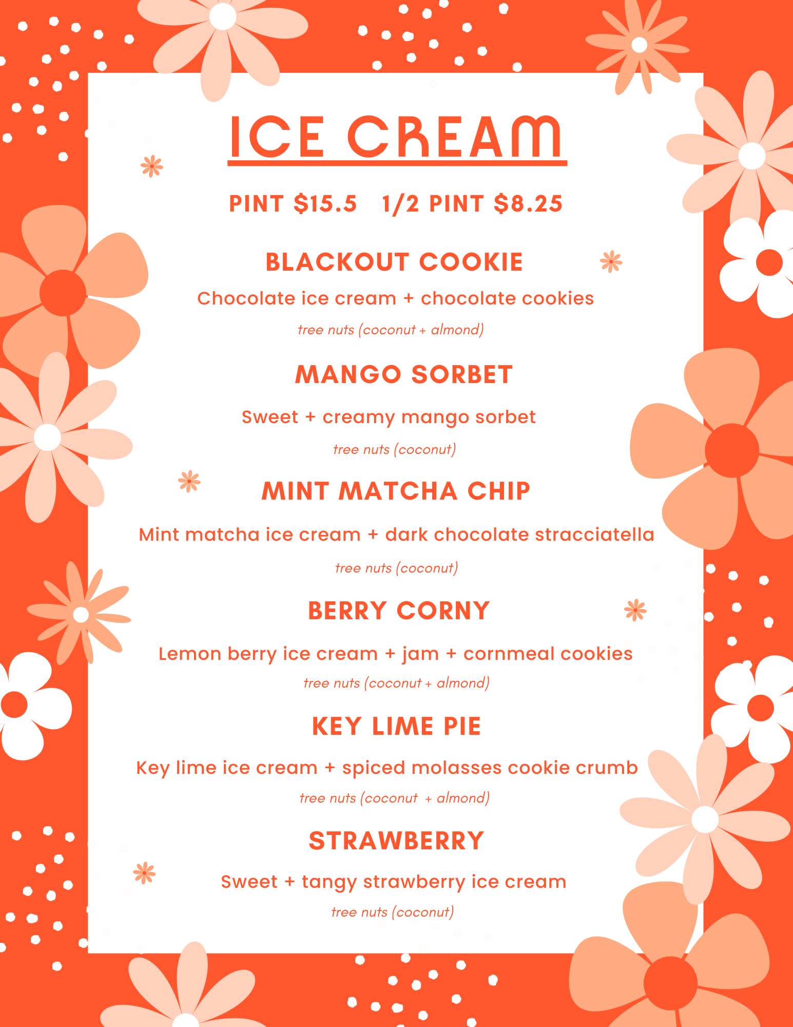 Menu — Crème de la Crop - Vegan Gluten Free Ice Cream