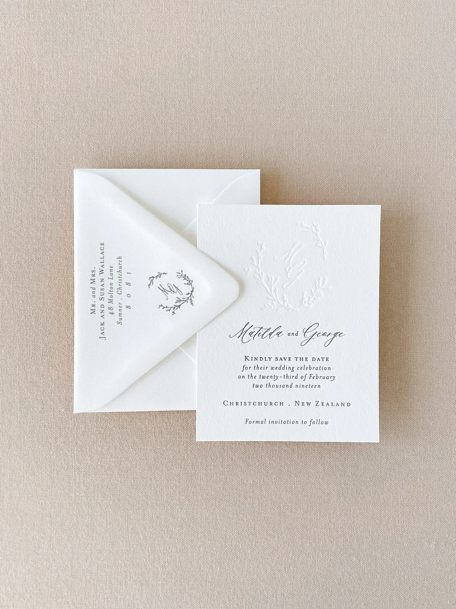 Letterpress wedding invitations - Suite 02 Monogram — Inker Tinker