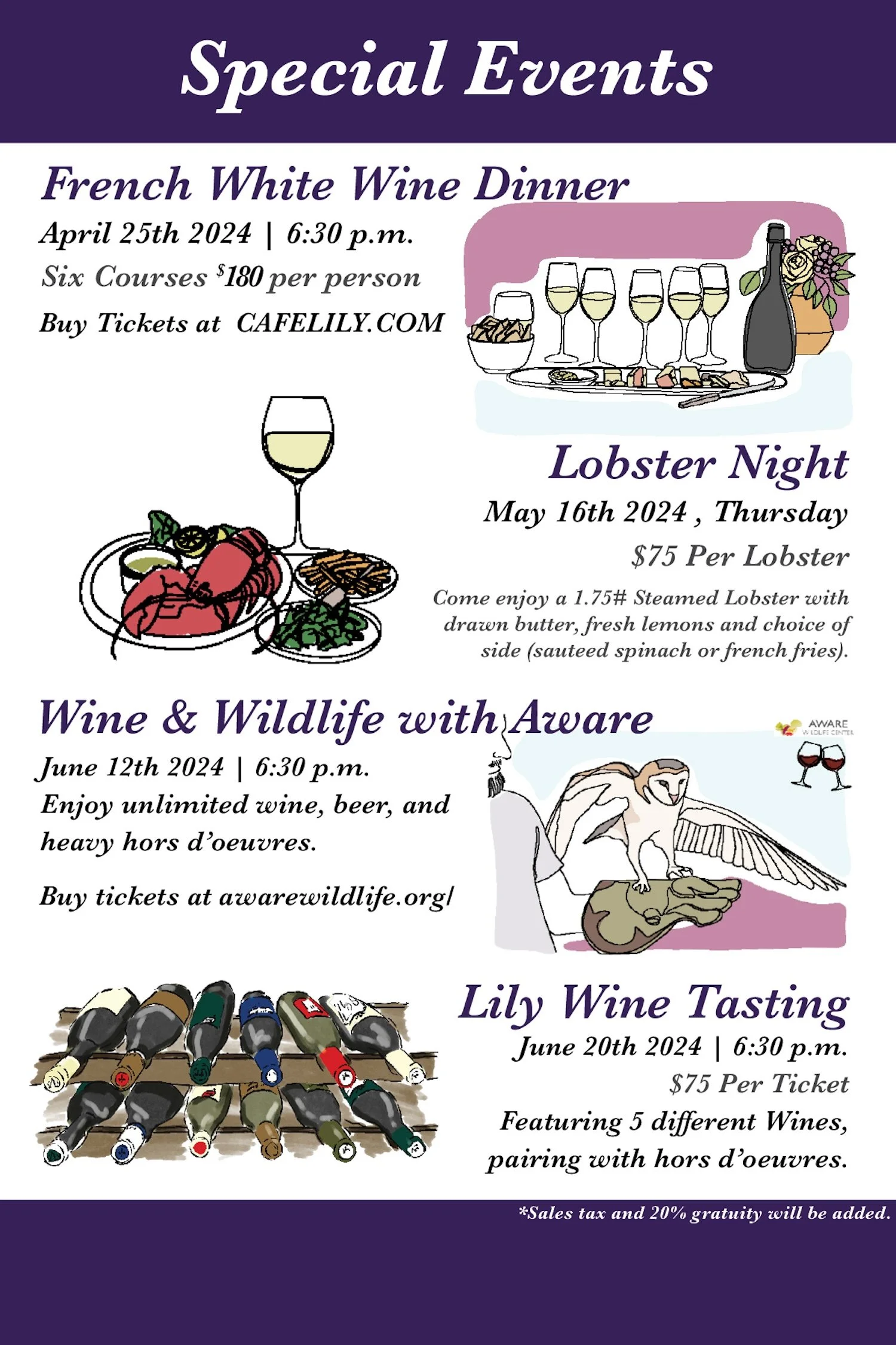 EVENTS — Cafe Lily