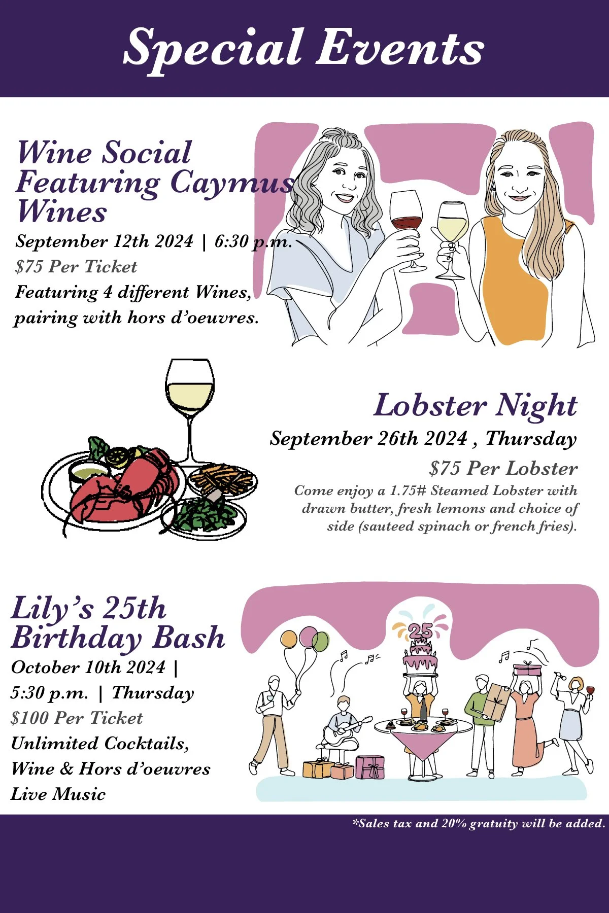 EVENTS — Cafe Lily