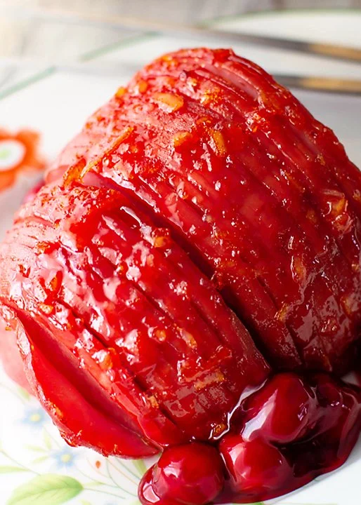 Cherry And Orange Glazed Baked Ham — Vintage By the Bite Retro Food Blog