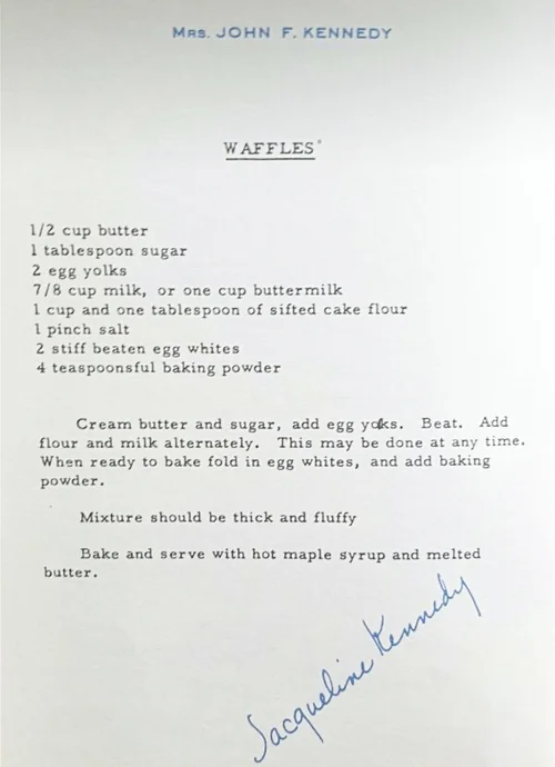 Jackie Kennedy’s Famous Waffles — Vintage By the Bite Retro Food Blog