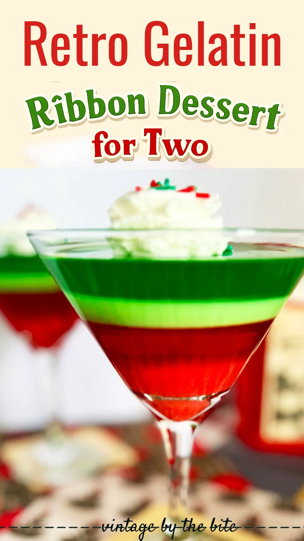 Vintage Gelatin Holiday Ribbon Dessert by the Glass — Vintage By the ...