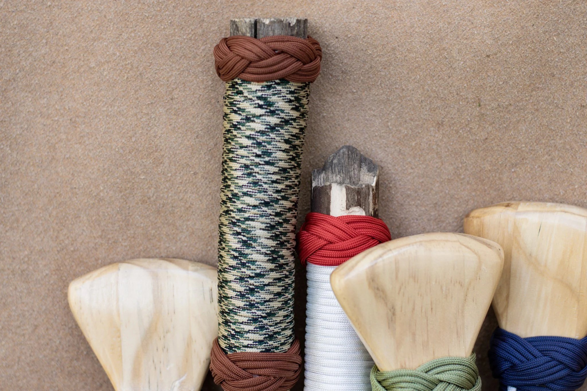 Custom 550 paracord wrap of new oar, paddle, walking stick, or tool ...