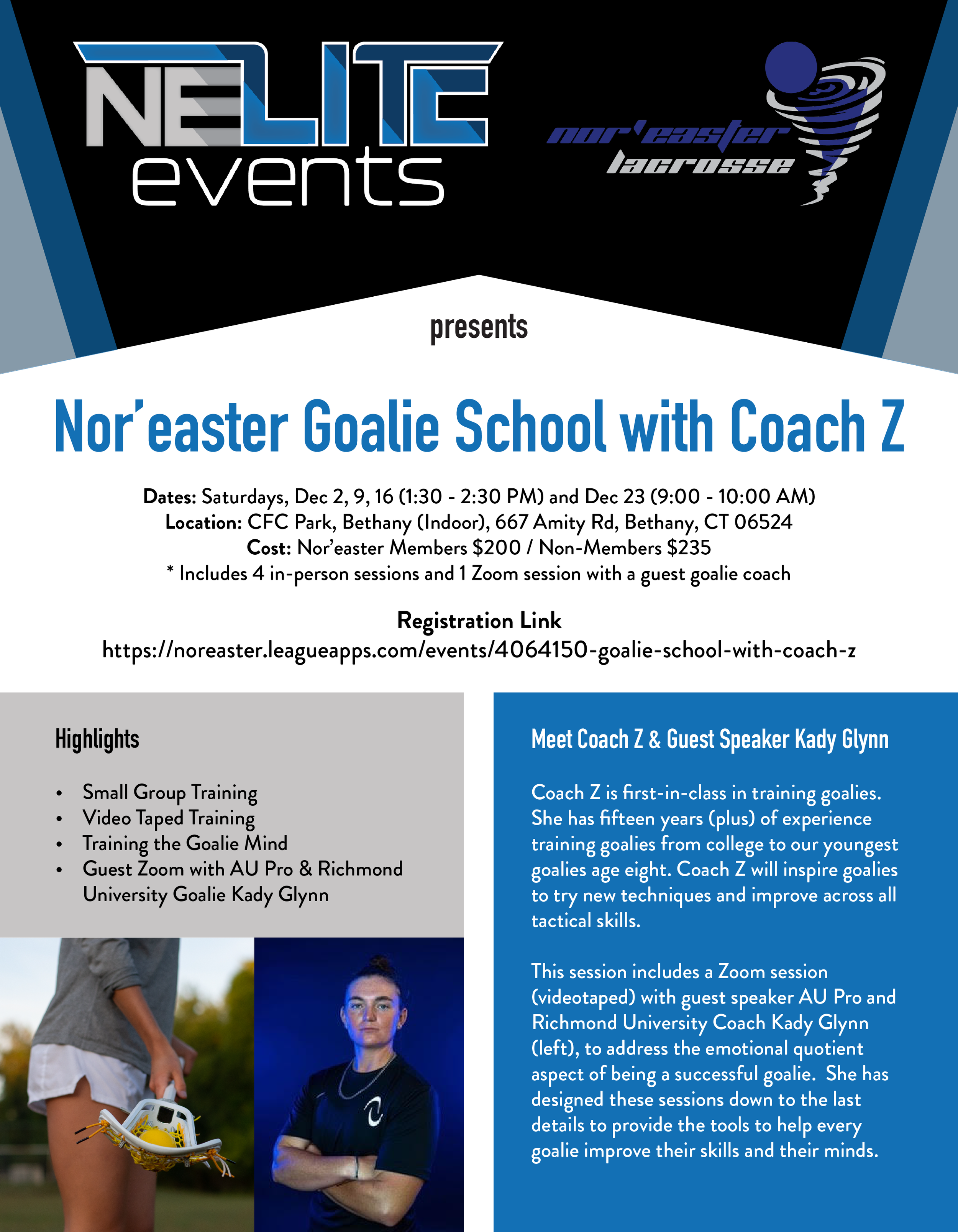 Nor’easter Goalie School with Coach Z — Nor'easter Lacrosse