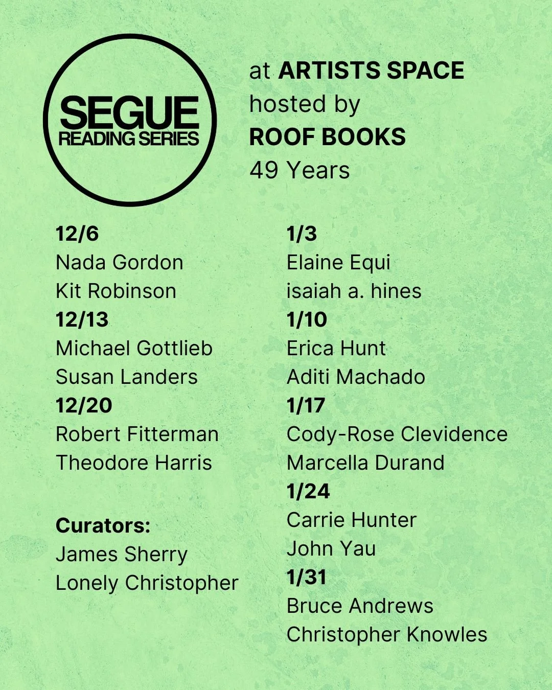 SEGUE READING SERIES — Segue Foundation