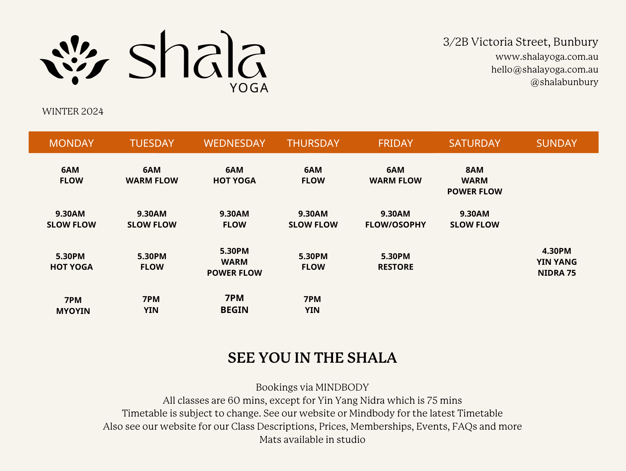 Schedule — Shala Yoga