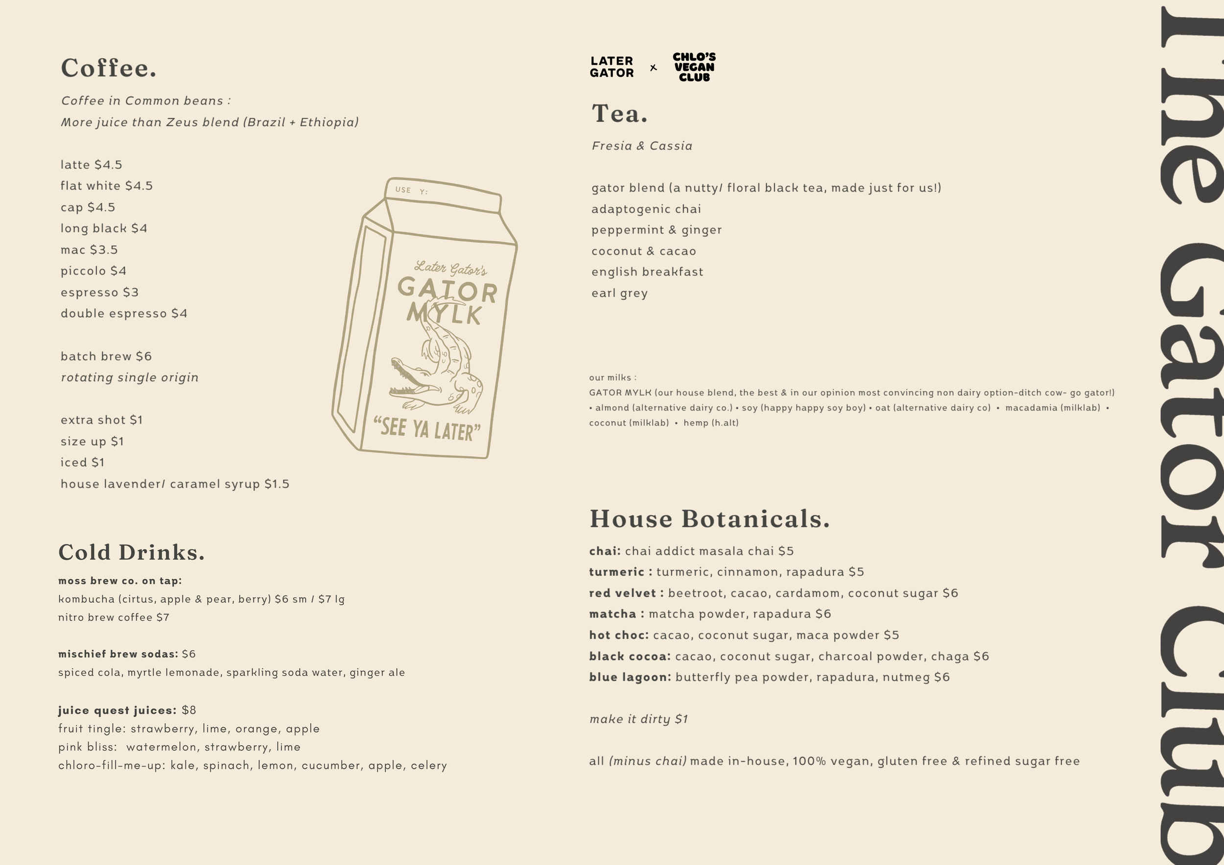 Menu — The Gator Club