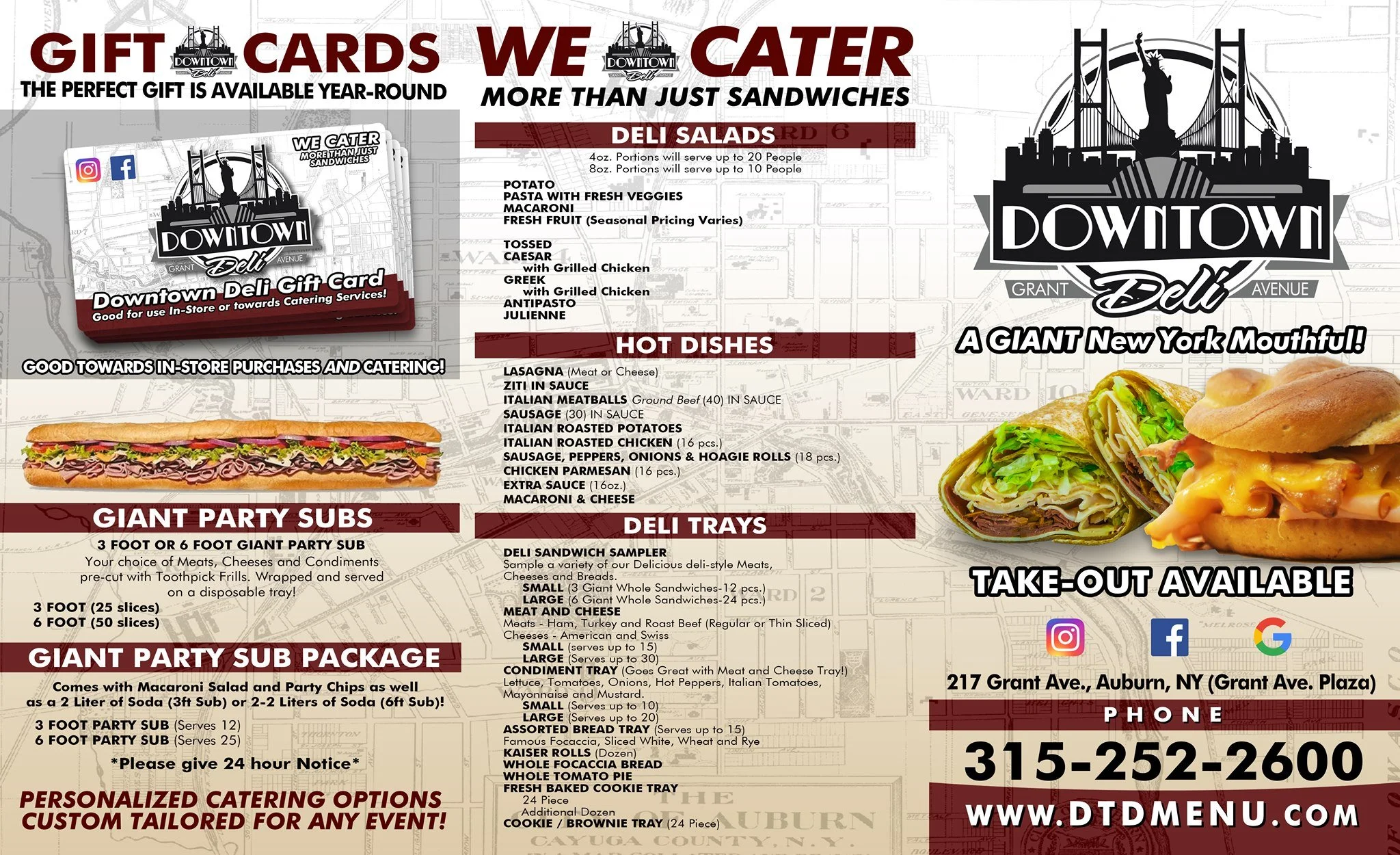 Catering Menu — Downtown Deli