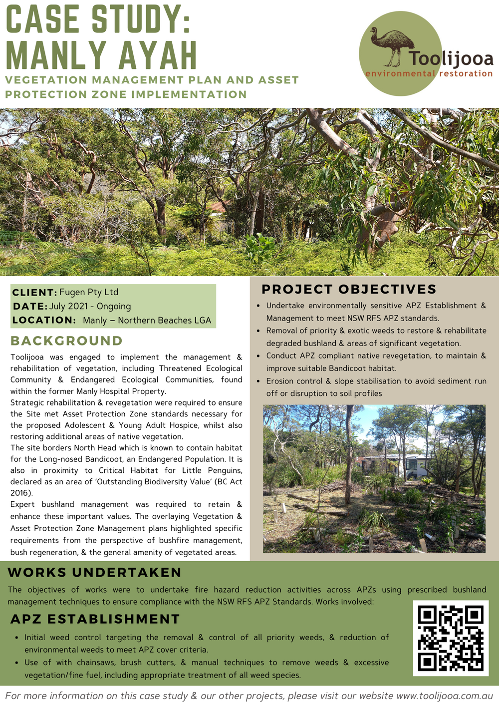 Manly AYAH — Toolijooa Environmental Restoration